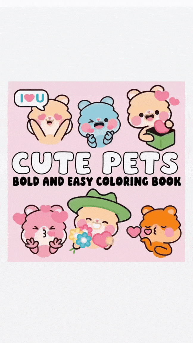 Cute Pets: Bold and Easy Coloring Book | Readers Warehouse
