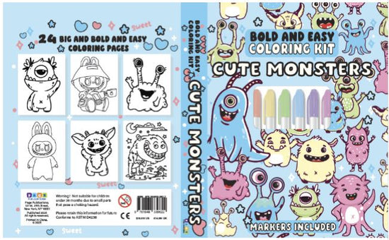 Cute Monsters Bold and Easy Coloring Kit | Readers Warehouse