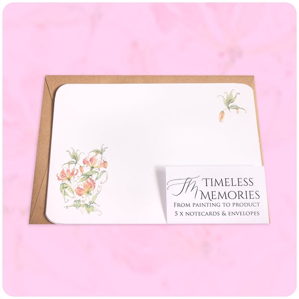 Flame Lily Note Cards & Envelopes Pack | Readers Warehouse